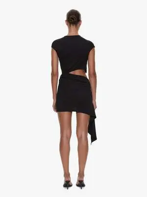 Christopher Esber Droplet Crystal Clasp Draped Tank Dress