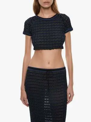 Christopher Esber Verano Striped Cropped Tee