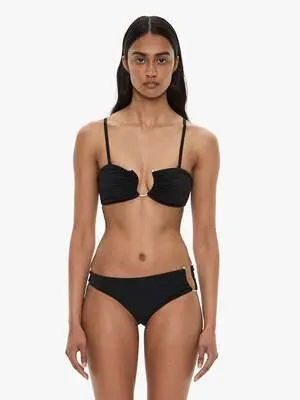 Christopher Esber Ruched Crescent Bandeau Top - Black