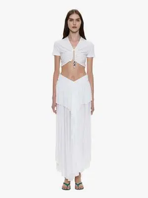 Christopher Esber Droplet Crystal Pendant Ruched Tee