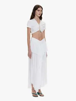 Christopher Esber Droplet Crystal Pendant Ruched Tee