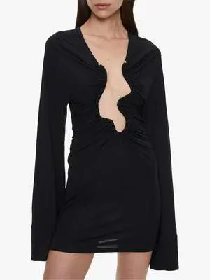 Christopher Esber Salacia Ruched Long Sleeve Mini Dress