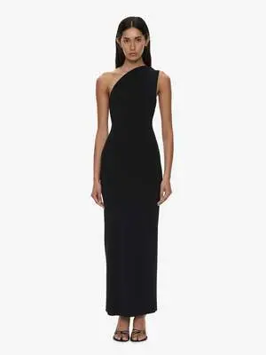 Christopher Esber Concave Wired One-shoulder Maxi Dress - Black