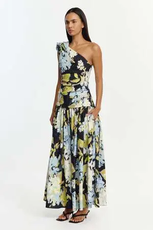 Acler Benetti Maxi Dress Abstract Floral