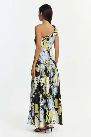 Acler Benetti Maxi Dress Abstract Floral