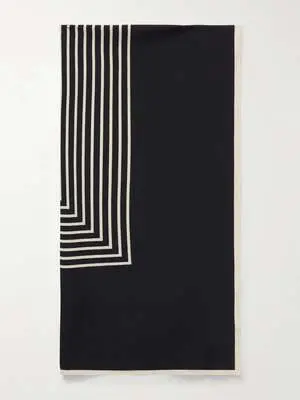 TOTEME Monogram Silk Scarf - Black