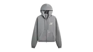 Kith X New Balance Pinstripe Braxton Zip Hoodie - Smoke