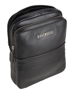 BIKKEMBERGS Leather Crossbody Bag With Embossed Logo