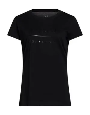 Armani Exchange Cotton T-shirt With Appliqués - Black