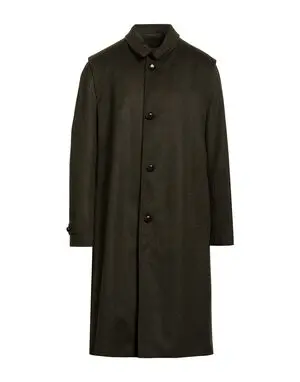 MAXIMILIAN Dark Virgin Wool And Alpaca Wool Single-breasted Coat - Dark Green