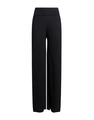 ANNA MOLINARI Wide-leg Merino Wool Knit Pants - Black