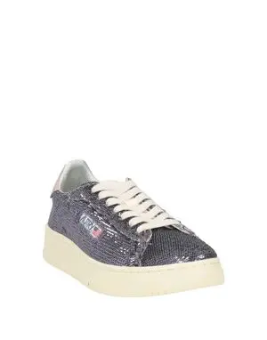 AUTRY Sequined Leather And Textile Low-top Sneakers
