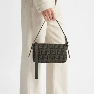 Fendi Zucca Jacquard Zipper Top Bag