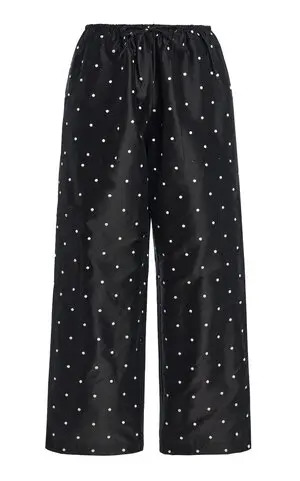 Donni. The Polka-dot Silk Taffeta Cargo Pants - Black