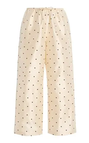 Donni. The Polka-dot Silk Taffeta Cargo Pants - Ivory