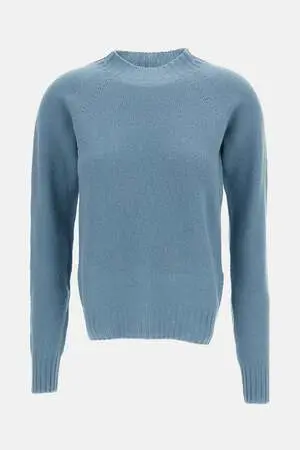 DRUMOHR Midweight Crew-neck Sweater With Mock Neck - Sky Blue