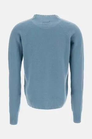 DRUMOHR Midweight Crew-neck Sweater With Mock Neck - Sky Blue