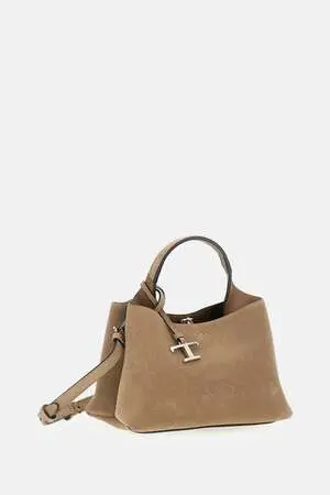 TOD'S Micro Pouch Suede Bag - Beige
