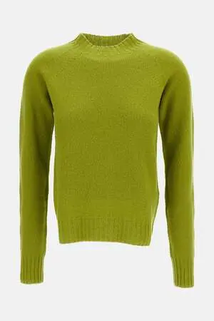 DRUMOHR Wool Crew-neck Sweater With Mock Neck - Verde