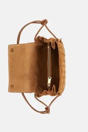 Bottega Veneta Suede Woven Evening Bag