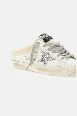 GOLDEN GOOSE Super Star Sabot Shearling Sneakers - Bianco