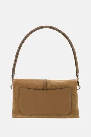 TOD'S T Timeless Mini Suede Flap Bag - Beige