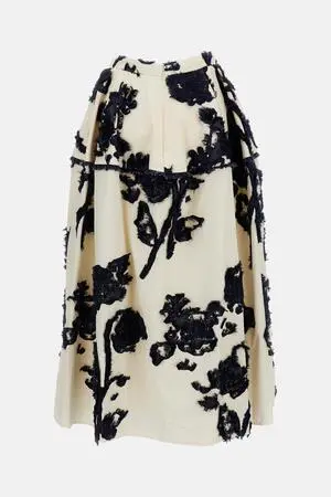 Erdem Midi Skirt In Fil Coupé Poplin