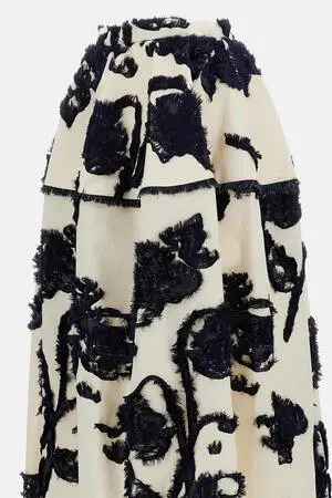 Erdem Midi Skirt In Fil Coupé Poplin - Multicolore