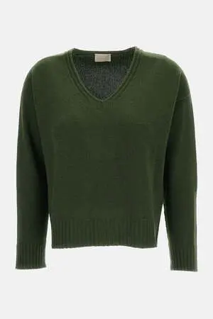 DRUMOHR Boxy V-neck Cashmere Sweater - Verde