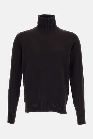 DRUMOHR Turtleneck Sweater In Combed Wool - Brown