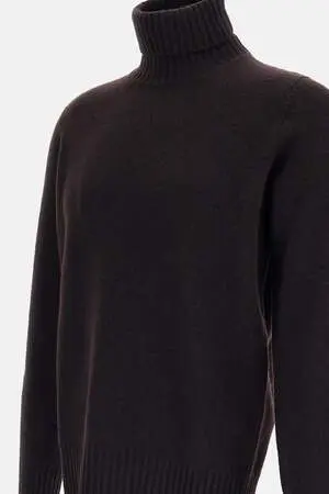 DRUMOHR Turtleneck Sweater In Combed Wool - Brown