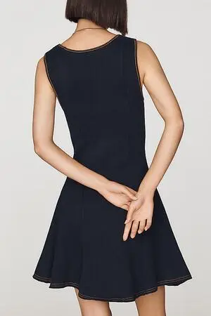 Anthropologie Square-neck Mi Sweater Dress - Navy