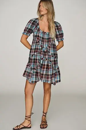 PILCRO Cotton Textured Mi Dress