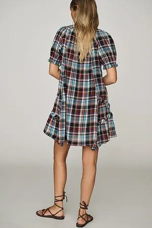 PILCRO Cotton Textured Mi Dress