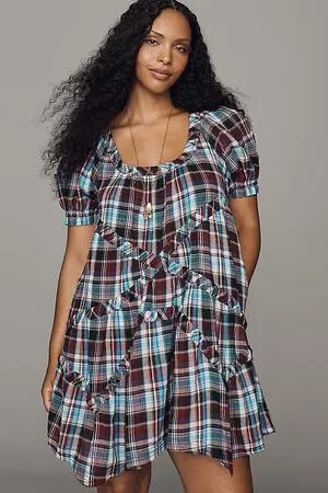PILCRO Cotton Textured Mi Dress