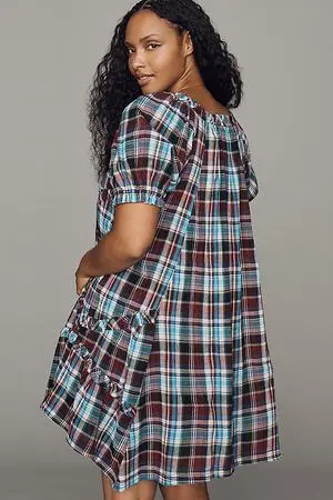 PILCRO Cotton Textured Mi Dress