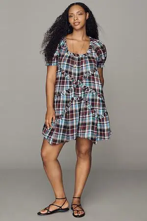 PILCRO Cotton Textured Mi Dress