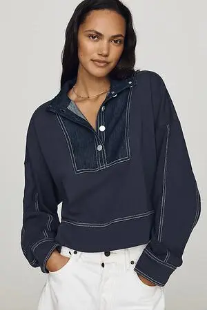 PILCRO Cotton East-west Pullover