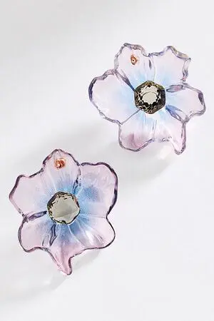 Anthropologie Crystal Blossom Earrgs - Blue