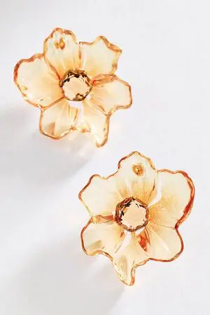 Anthropologie Crystal Blossom Earrgs - Yellow