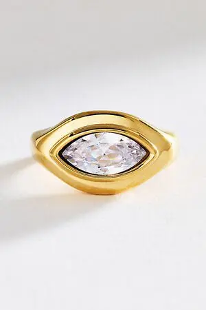 Anthropologie Bezel Marquise Ring - Gold