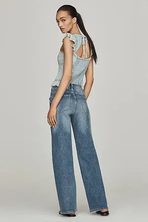 SIEMPRE Scarf High-rise Wide-leg Jeans