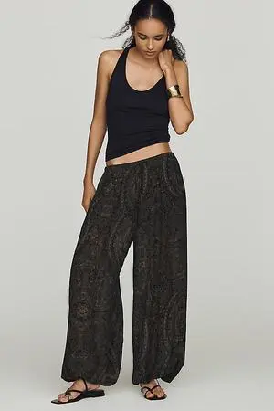 Sanctuary Moment Volume Balloon Pants - Green Pattern