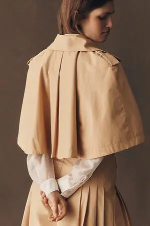 Maeve Cropped Trench Cape Jacket