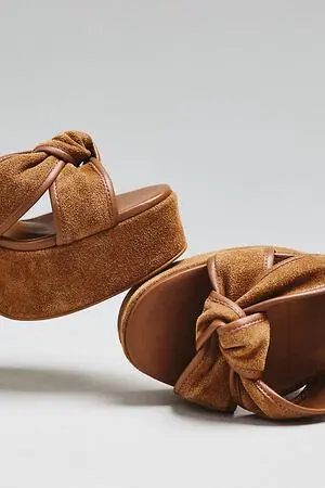 Maeve Knotted Suede Platform Sandals