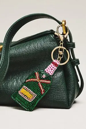 LISI LERCH Hand-beaded Bag Charm Green Pattern