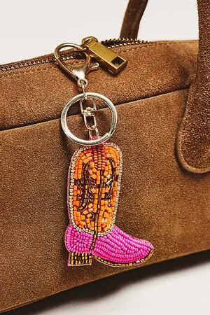 LISI LERCH Hand-beaded Bag Charm Orange Pattern