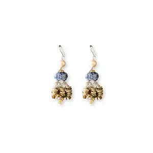INARI JEWELLERY Blue / White Qing Lantern Earrings - Blue/white