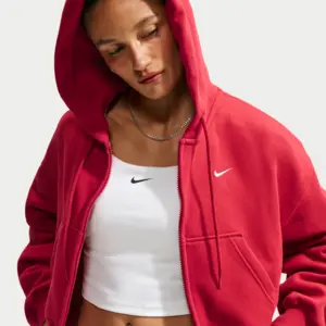 Nike Studio Fleece Medium Weight Oversized Full-zip Cropped Hoodie