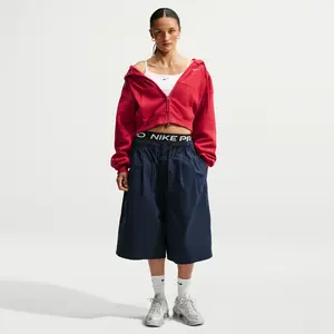 Nike Studio Fleece Medium Weight Oversized Full-zip Cropped Hoodie